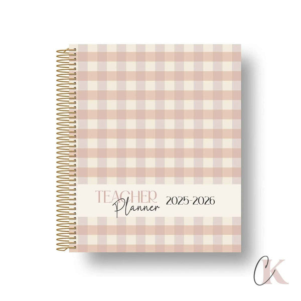 Boho Teacher Planner 2025-2026 – SPECIAL EDITION | Checkered pattern ...